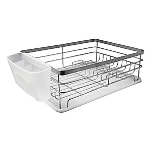 Neat-O Stylish Sturdy Stainless Steel Metal Wire Medium Dish Drainer Drying Rack (Stainless Steel, Chrome)