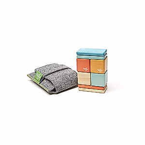 8 Piece Tegu Pocket Pouch Magnetic Wooden Block Set, Sunset