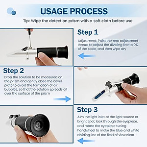 Brix Refractometer with ATC Handheld Honey, Refractometer Accurate Brix Meter Easy to Use Brix Measurement Tool Brix 0 to 32 Portable Refractometer for Beer Wine Making