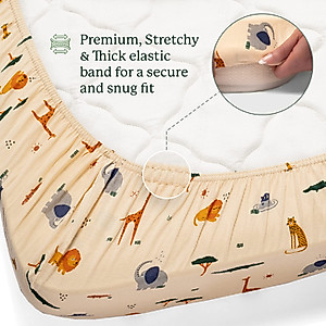 Premium Baby Fitted Crib Sheet - Pack of 1 for Standard Crib and Toddler Mattress Bedding, 100% Soft Organic Cotton, 28" x 52" Standard Size - Baby Crib Sheets for Boy and Girl, Breathable & Stretchy