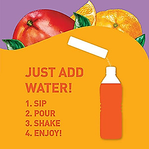 Tampico Singles To Go Drink Mix Packets, Mango Punch, Zero Sugar, Low Calorie, 100% DV of Vitamin C per Serving, Convenient, On-The-Go Water Enhancers, 6 sticks, Pack of 1