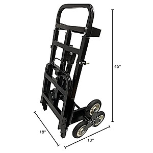 Gakee Stair Dolly 460LBS Weight Capacity, Stair Climber Dolly Height Adjustable Handle with 6 Wheels Heavy Duty Foldable Stair Climber Cart (460 LBS)
