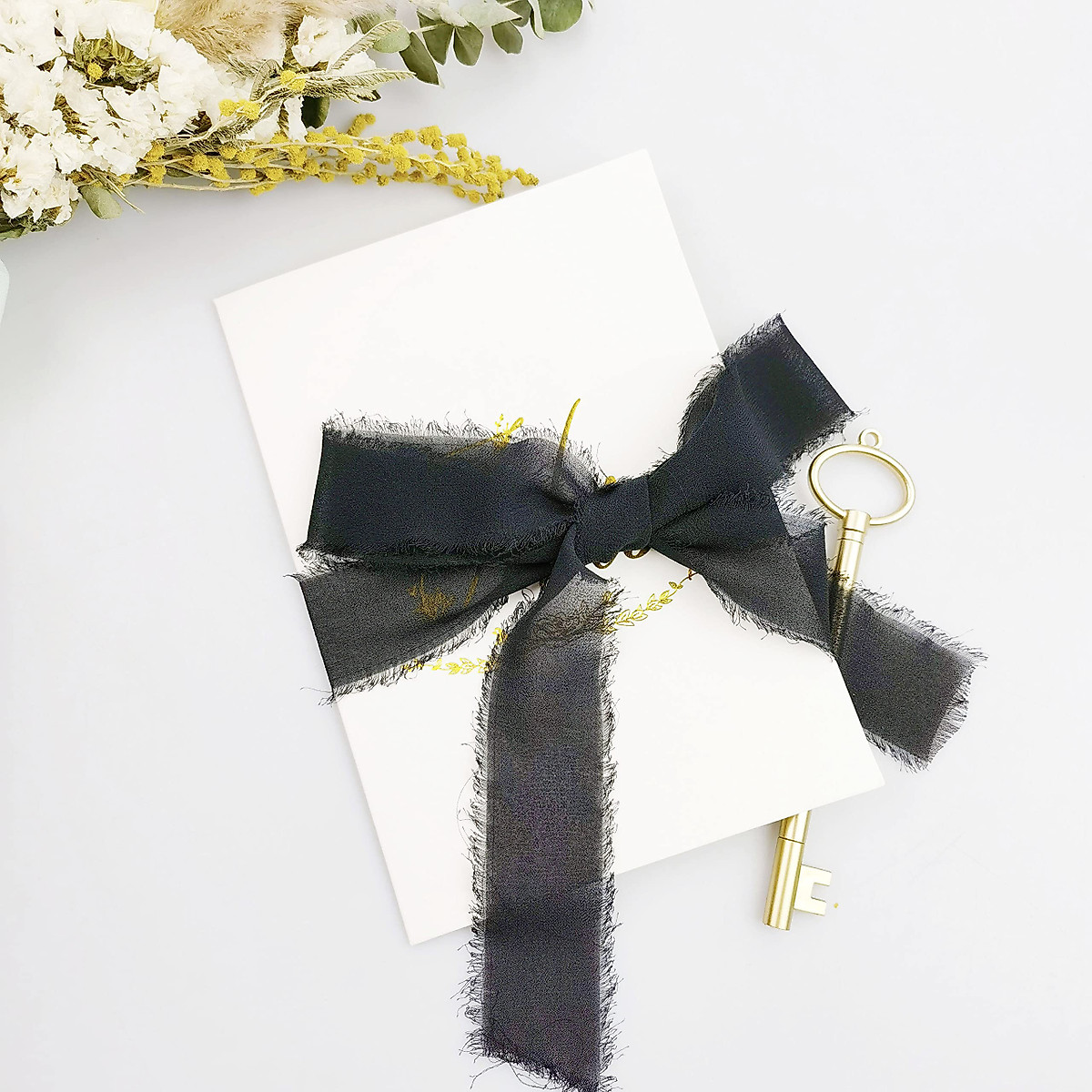 SHUNSTONE Mixed Pink Chiffon Ribbon Fringe Silk Ribbon 1.5" x 7Yd Dusty Rose Mauve Ribbon for Gift Wrap, Wedding Decoration, Invitation, Greeting Card, Bridal Bouquet, DIY Craft (3 Rolls 21 Yards)