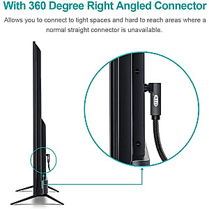 EMK 90 Degree Toslink Optical Cable 360 Degree Free-Rotating Plug Fiber Optic Cable S/PDIF Toslink Male to Male Cable for Home Theater, Sound Bar, TV, PS4, Xbox,Grey (3.3ft/1m)