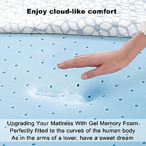 Memory Foam Mattress Topper Full Size 3 Inch, Premium High-Density Memory Foam, Ventilated Design, Removable & Washable Cover, 10 Years Warranty