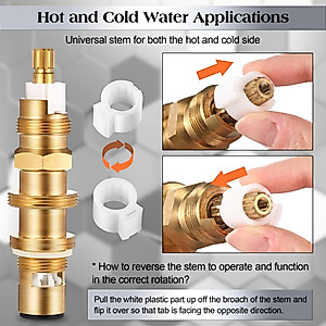 Dreyoo Ceramic Disc Cartridge Replacement for 910-030, Shower and Faucet Stem Compatible with Price/Pfister, Shower Valve Faucet Cartridge Brass Construction (2 Pack)