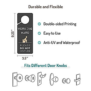 Sleeping Sign for Door, 2 Pack (Printed on Both Sides), 9.3″x3.5″ PVC Plastic, Naps Sign, Napping Sign, Do not Ring Bell Sign, Baby Sleeping Sign, Night Shift Sleeping, Do Not Disturb Sign