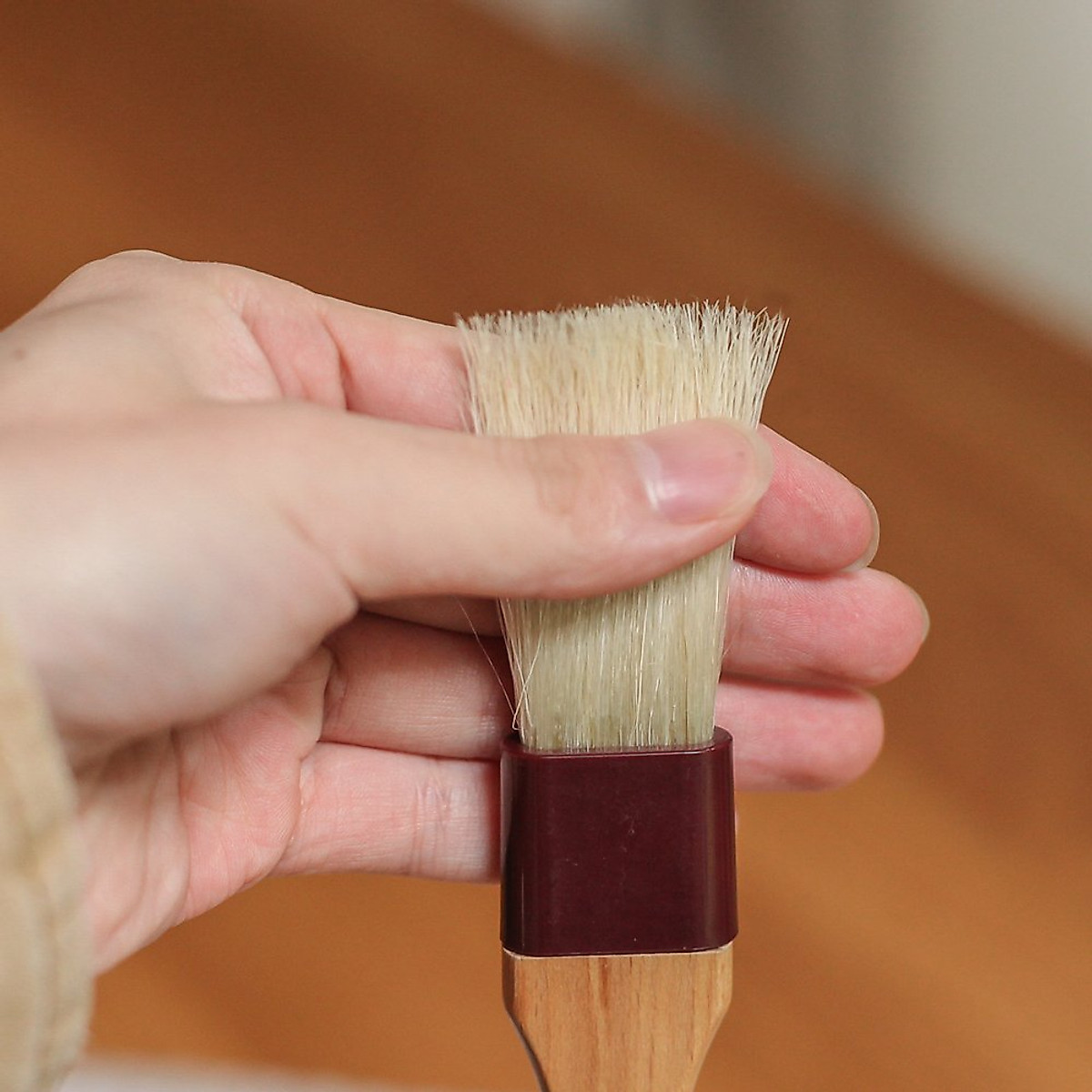 Pastry Brush Natural Bristle Wooden, MSART Basting/Food Brush, with Beech Wood Handle and Rope Hook, Great for Butter, Cookies, Oil, Bread, Frosting. Easy to Clean (1 inch)