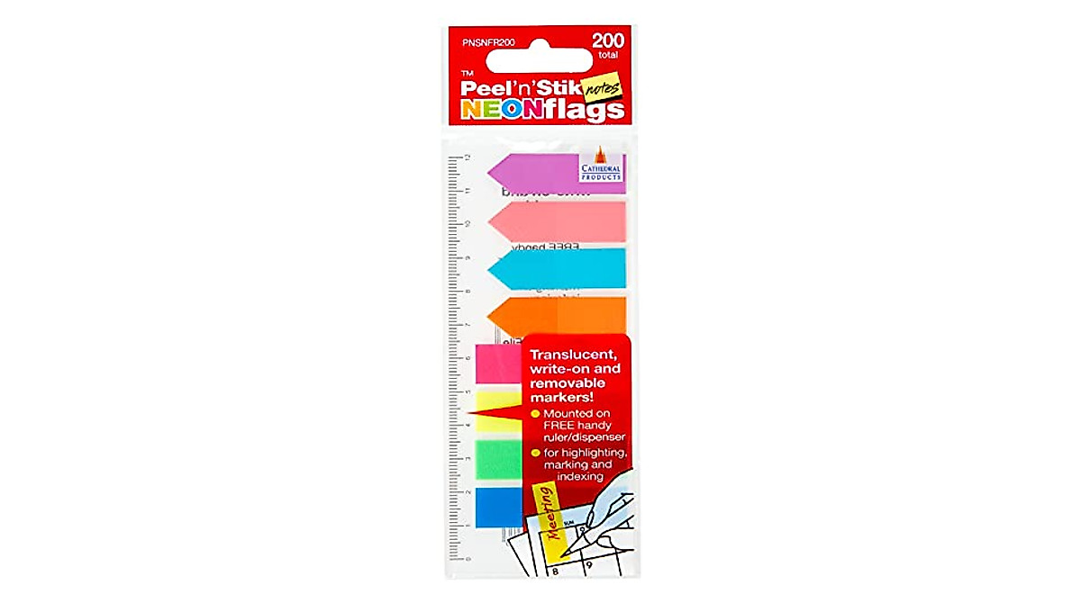 Bright Neon Flags Set - 200 Assorted Marking Flags for Organization