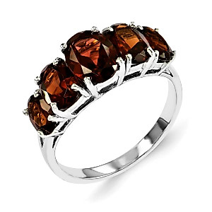 IceCarats 925 Sterling Silver Red Garnet Ring Gemstone Band Size 8