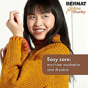 Bernat Softee Chunky BB Faded Denim Yarn - 1 Pack of 14oz/400g - Acrylic - #6 Super Bulky - 431 Yards - Knitting/Crochet
