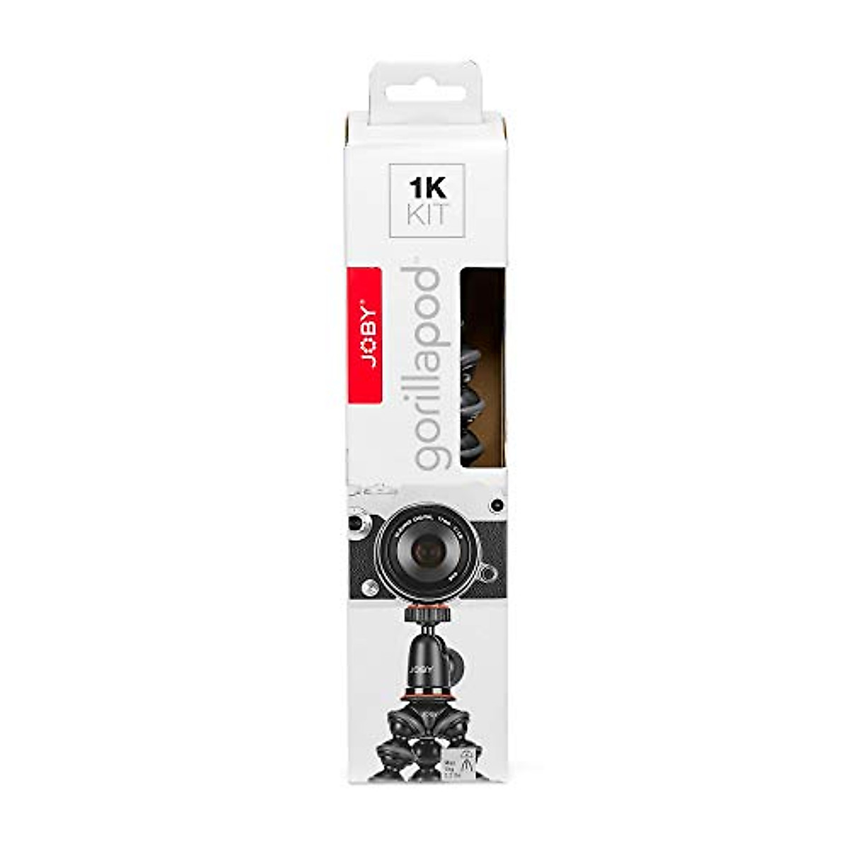 Joby JB01503 GorillaPod 1K Kit. Compact Tripod 1K Stand and Ballhead 1K for Compact Mirrorless Cameras or Devices up to 1k (2.2lbs). Black/Charcoal.