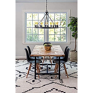 Unique Loom Morocco Collection Tribal, Southwestern, Bohemian Area Rug, 5' 0" x 8' 0", Ivory/Black