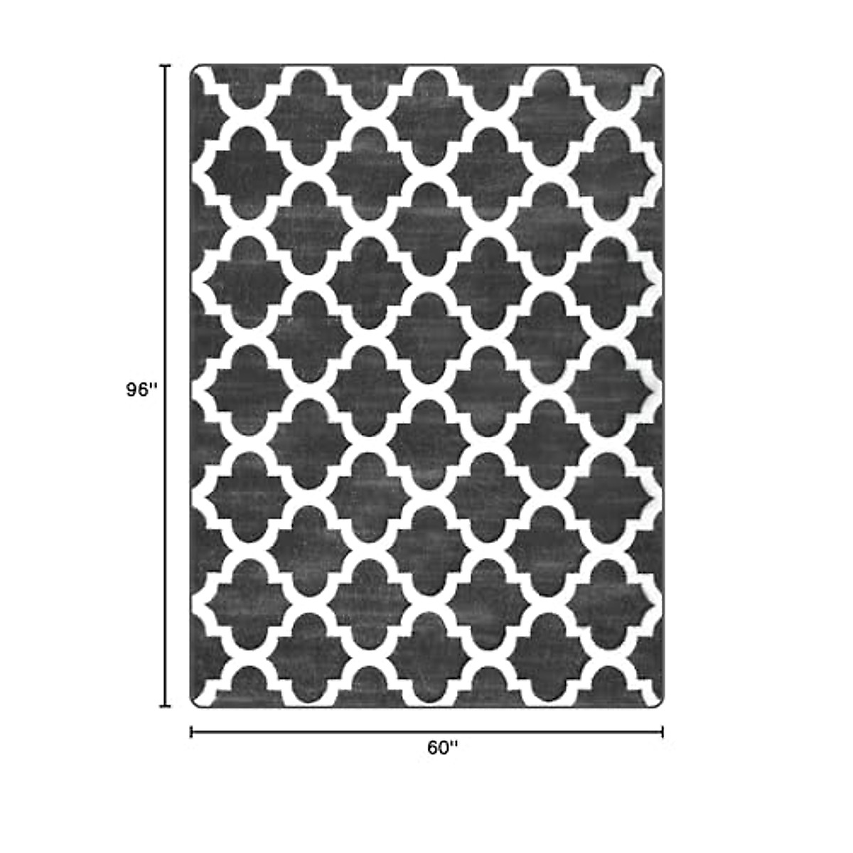 Kimeesky Large 5x8 Geometric Shag Modern Area Rug for Living Room Bedroom, Distressed Moroccan Fluffy Rug Indoor Carpets for Kids Nursery Bedside Room Decor, Memory Foam Shaggy Rugs, Dark Grey/White