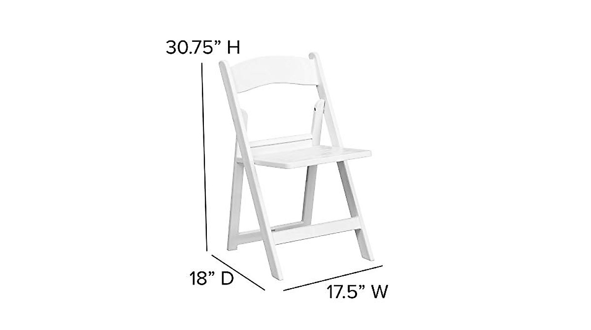 Heavy Duty White Resin Folding Chair for Events - 1000 lb Capacity