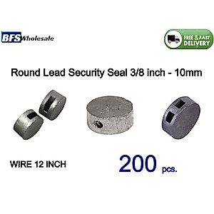 Utility Meter round LEAD Seal, 200 Pcs. 3/8” - 10 mm. Diameter with Wire 12”. Industrial grade. Unnumbered. Adjustable. Meter Gas, Water, Free and Quick Delivery. BFSEALS