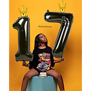 Number 1 Balloons for First Birthday, 40 in, Wild One Giant Balloons, Baby Girl Boy 1st Birthday Decorations,1 16 18 21 Birthday Balloons