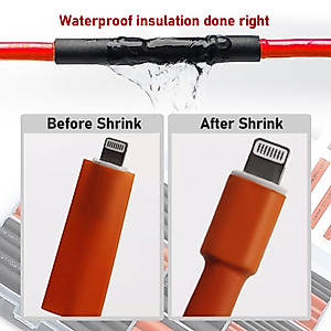 gunhunt 200 PCS Double-wall Tube Heat Shrink Tubing Box Set, Vehicle PE Wiring Protection Sleeve Set, Used to Insulate and Protect Wires, Cables, Connectors and Components (Black & Red)