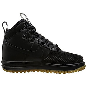 Nike Mens Lunar Force 1 Duckboot Black/Black/Metallic Silver/an Boot 10 Men US