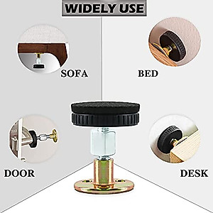 spasaling Headboard Stoppers, 4pcs Adjustable Bed Frame Anti-Shake Tool with Screw Couch Wall Spacer Headboard Stabilizer for Bedside Headboards, Cabinets, Loosening Sofas (1.18''-4.41'')