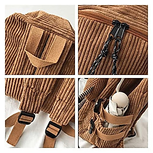 Kawaii Cute Aesthetic Fuzzy Fluffy Plush Sherpa Fleece Corduroy Backpack Rucksack Daypack School Teen Girls Children Women (black) Large