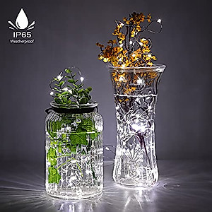 Ehome Fairy String Lights, 12 Pack Fairy Lights Battery Operated, 7.2ft 20LED Christmas Lights Silver Coated Copper Wire Lights Firefly Lights Moon Lights for Party Christmas Decorations White