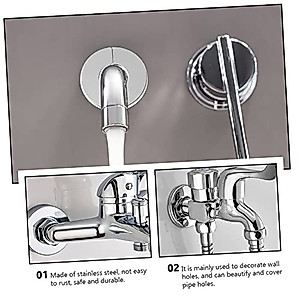 Amosfun 12 Pcs Wall Hole Cover Pipeline Hole Cover Sink Strainer Wall Hole Cap Sink Faucet Filter Sink Hole Cover Bathtub Accessories Floor Drain Bell Shaped Stainless Steel