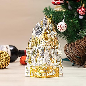 WISHGIFT 25Pcs 3D Christmas Cards, Merry Christmas Cards Handmade, Greeting Cards & Envelopes for Christmas, Xmas