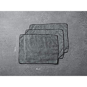 Microfiber Cleaning Cloth for Cars - Professional Car Wash Towel Pad/All-Purpose Cleaning Cloths/Super Absorbency Drying Towel - Detailing and Polishing Cars (12“x16”, Grey, 3PCS)
