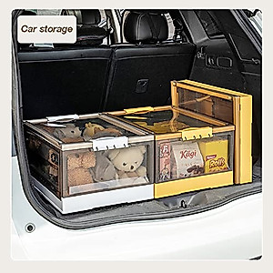 YUEHUA Collapsible Storage Bins with Lids, 40 Liter Large Storage Bins with Lids, Plastic Storage Bins, Plastic Tote for Home/Bedroom/Kitchen/Office/Travel