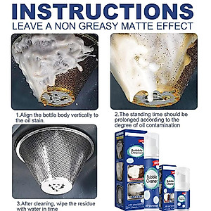 All Purpose Rinse Cleaning Foam, All-Purpose Rinse-Free Cleaning Spray, Super Foam Bubble Cleaner, Super Powerful Multi Purpose Foam Cleaner, Stain Removal Kit for Kitchen (30ml-2)