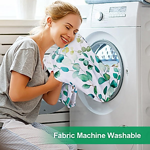 Likiyol Duvet Cover Queen Size- Green Eucalyptus Leaves Plant Bedding Sets with Zipper Closure & Corner Ties, Soft Breathable Microfiber Comforter Cover 3Pcs(1 Duvet Cover 90''x90''+2 Pillowcases)