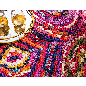 Unique Loom Estrella Collection Colorful, Abstract, Geometric, Gradient, Modern Area Rug, 5 ft x 8 ft, Multi/Pink