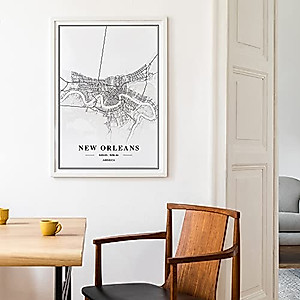 Dear Mapper New Orleans United States View Abstract Road Modern Map Art Minimalist Painting Black and White Canvas Line Art Print Poster Art Print Poster Home Decor (Set of 3 Unframed) (12x16inch)