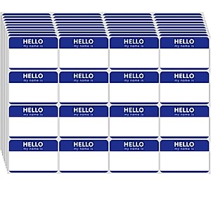 Zacool 160 Pcs Hello My Name is Stickers Blue Name Badge Labels, Peel Off Sticky Name Tag Stickers New Born Baby Name Sticker Personalized Nametags Labels for Themed Party School Ofice Home Clasroom