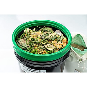 Indoor Bokashi Composting System - Kitchen Compost Buckets with A Spout - Air Tight Gamma Seal Lid - Practical Way to Collect All Your Organic Waste - 5lbs of Kashi Blend