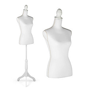 DRDINGRUI Dress Form with Stand, Pinnable Female Mannequin Body with Adjustable Height for Sewing and Display