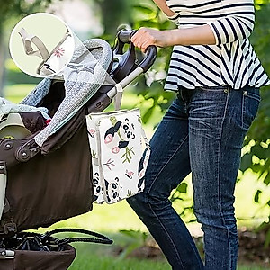 Bulletgxll Cute Panda Portable Diaper Changing Pad Waterproof Changing Pad with Baby Tissue Pocket and Magic Stick for Newborn Baby.