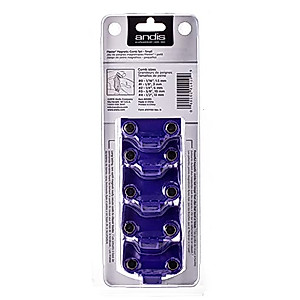 Andis 01410 Professional Master Clipper Guards - Dual Magnet Comb Set – Small, fits for MBA, MC-2, ML, PM- & PM-4, Waterproof – Purple, Set of 5