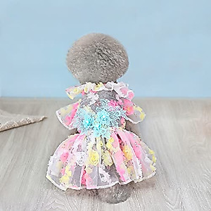 Dog Clothes Cotton Pet Dress Spring and Summer Pet Clothes Spring Cute Pet Supplies Cotton Puppy Clothes Girl Wedding Dress