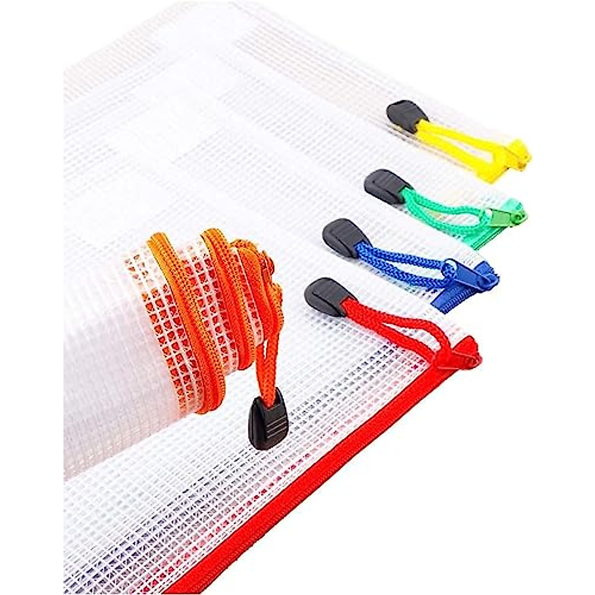 Oaimyy-3"x 5", 18 Pcs Zipper Pouches with with Label Pocket Document Folders Zip Bag for Office Supplies, Organizing Storage (3 * 5 inch, Multicolor)