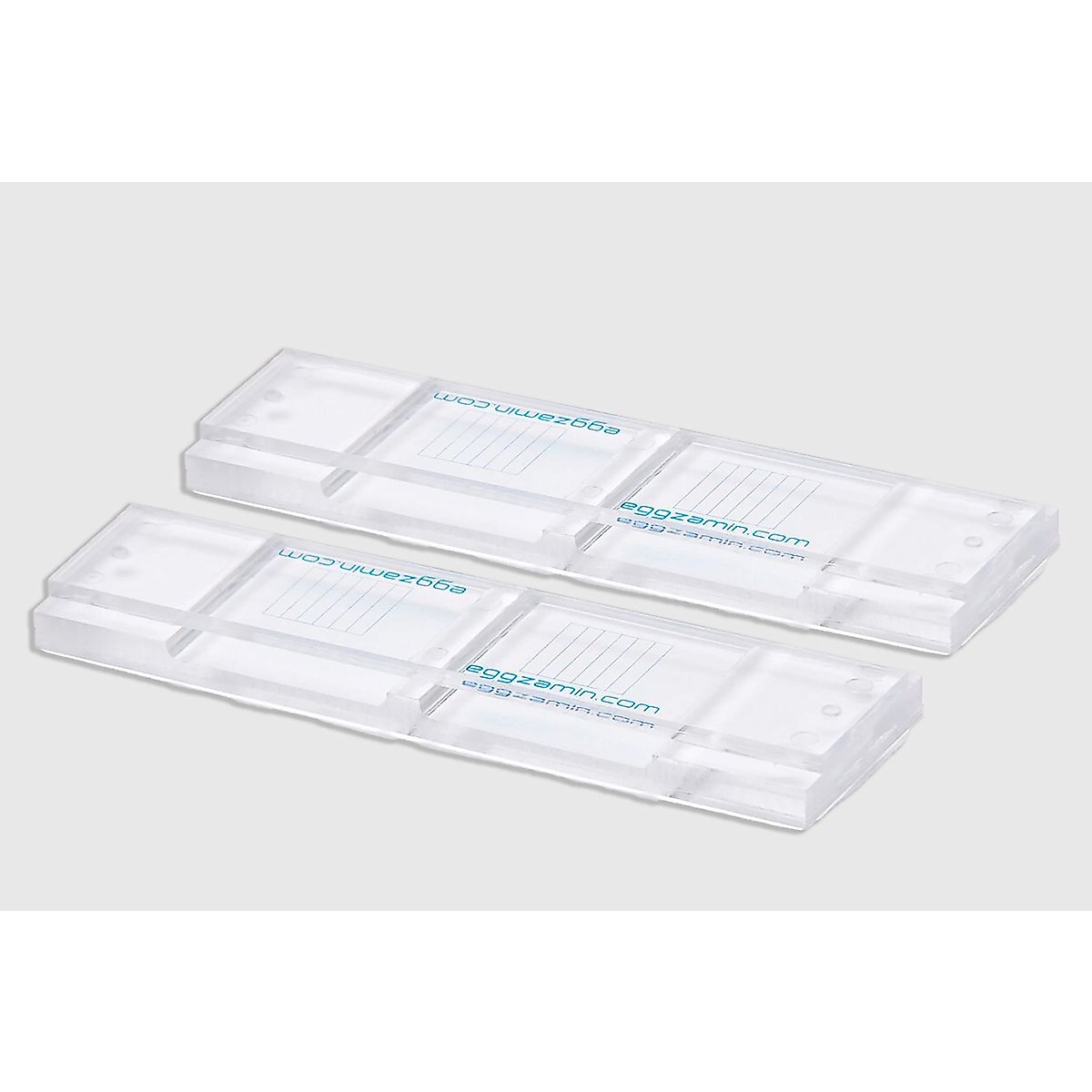 Bundle of 2 McMaster Method Microscope Slides, FEC (Fecal Egg Count) Double Chamber Slide for Parasite Testing, Count Parasite Eggs in Horses, Sheep, Goats, Cattle.