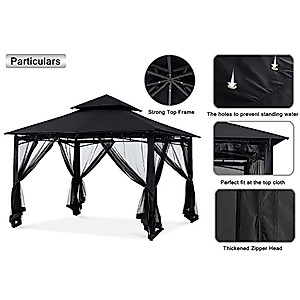 MASTERCANOPY Outdoor Garden Gazebo for Patios with Stable Steel Frame and Netting Walls (10x10,Black)