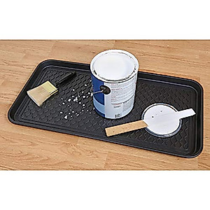 Great Working Tools Boot Trays for Entryway, Set of 2 Heavy Duty Shoe Trays All Season Muddy Mats Wet Shoe Tray Snow Boot Tray - Black, 30" x 15" x 1.2"