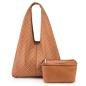 Montana West Brown Slouchy Hobo Bags for Women Hollow out Shoulder Purses and Handbags Vegan Leather Top Handle Tote MWC2-194BR