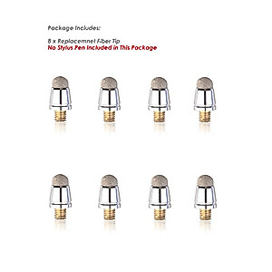 DIMPLES EXCEL Stylus Replacement Thin Fiber Tips for 7.5" Stylus Pen - 8 Pack (Replacement Tips-8 Pack)