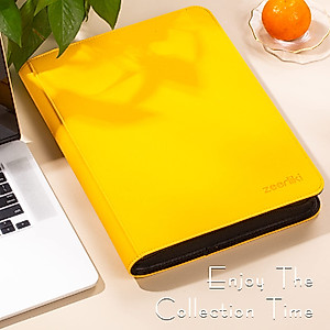 zeerliki 9-Pocket Trading Card Binder, 432 Pockets Game Card Holder Album with Black Sleeves, Side-Loading Pocket Zipper Binder Case for MTG,TCG,Sport Cards,Photocard