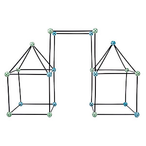Construction Fort Building Toy Set for Kids with 60 Pieces - Build and Play Kit for Indoor and Outdoor Use - For Boys and Girls by Hey! Play! , Green