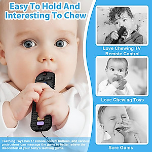Aolso Silicone Baby Teething Toys, 5PCS Remote Control Shape and Game Control Teething Toys,Teething Toys with 2PCS Pacifier Clip,Babies Chew Toys for BPA Free,3 Months+ Baby Teethers Soothe Toys