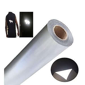 FUNKAKA Heat Transfer Vinyl Reflective Light Gray HTV Roll, 12" x 10ft Reflective Iron on Vinyl for All Cutter Machine, Reflective HTV Vinyl for T-Shirts Easy to Cut & Weed for Heat Vinyl DIY Design